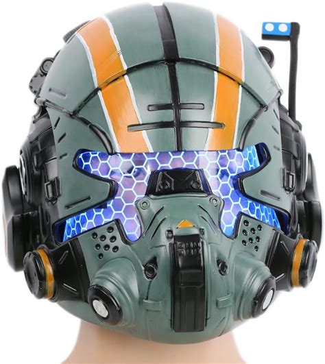 Xcoser Halloween Helmet Deluxe Green Resin Mask With Led Game Cosplay