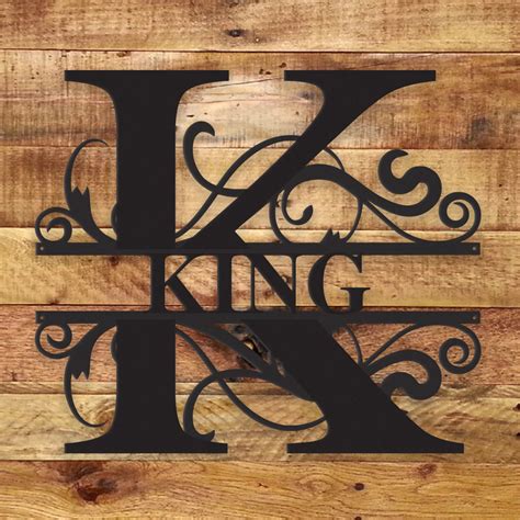 Fancy Monogram Metal Wall Art Decor