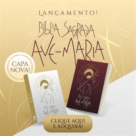 Nova Bíblia Sagrada Ed Ave Maria Cristal Cordeiro De Deus Parcelamento sem juros