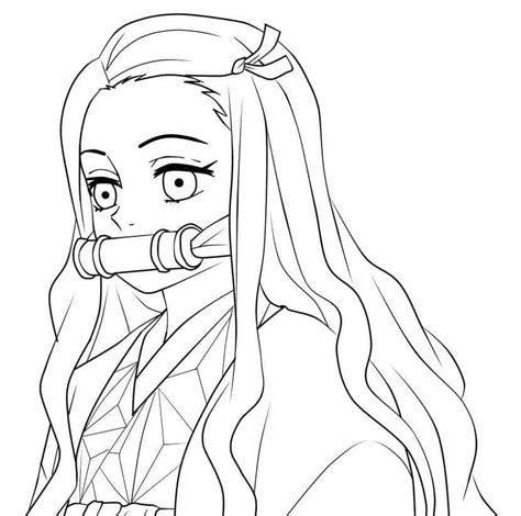 Beautiful Nezuko Kamado Coloring Page Download Print Or Color Online For Free