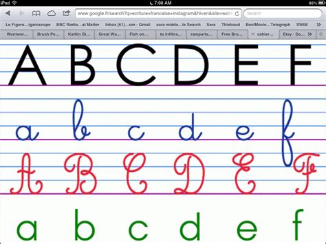 French Cursive Alphabet