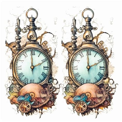 premium ai image there are two clocks with different designs on them