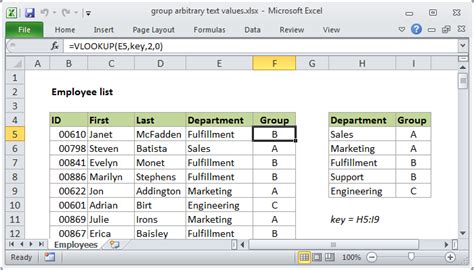 excel formula group arbitrary text values exceljet