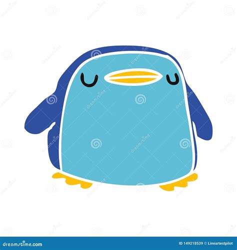 Kawaii De La Historieta De Un Ping ino Lindo Ilustración del Vector