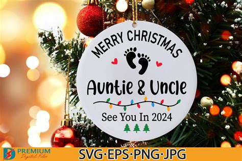 Merry Christmas Auntie And Uncle Ornament Graphic By Premium Digital