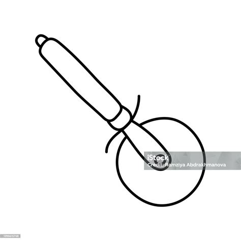 둥근 칼 주방 용품 스케치 낙서 라인 벡터 주방 기구 및 도구 칼붙이 0명에 대한 스톡 벡터 아트 및 기타 이미지 0명 검은색 낙서 드로잉 Istock