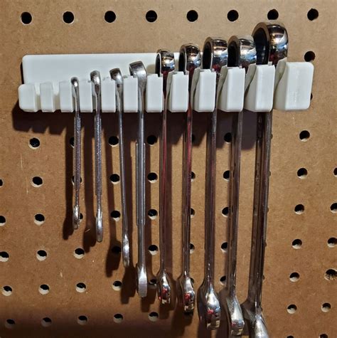 Ratcheting End Wrench Holder Pegboard Compact Parametric Customizable
