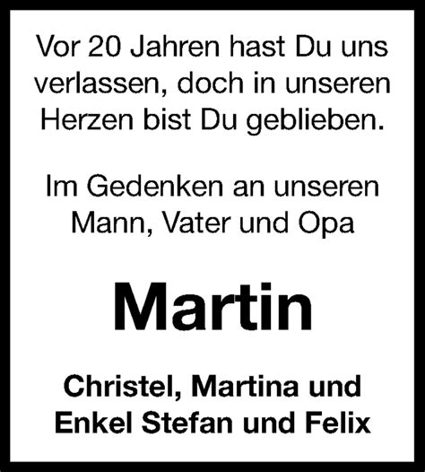 Traueranzeigen Von Martin Trauernnde