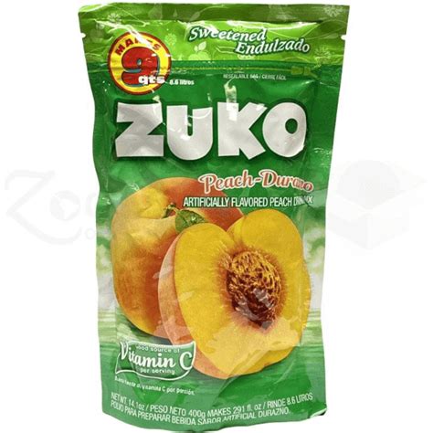 Refresco instantáneo sabor Durazno oz Zuko Rinde Litros D Mi Pa Ti