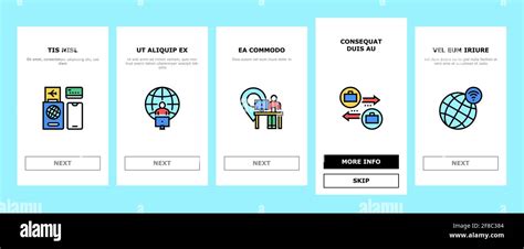 Digital Nomad Worker Onboarding Icons Set Vector Stock Vector Image Art Alamy