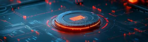 Illuminated Cpu Red Light Signals Active Processing In Computer Processor Stock Illustration