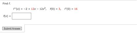 Solved Find F F X 2 12x 12x2 F 0 3 F 0