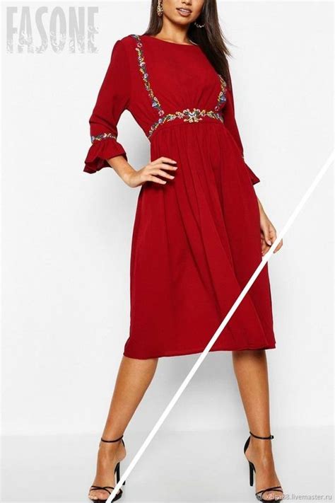 Платья Красное платье с вышивкой Цветы в интернет магазине на Ярмарке Мастеров Платья