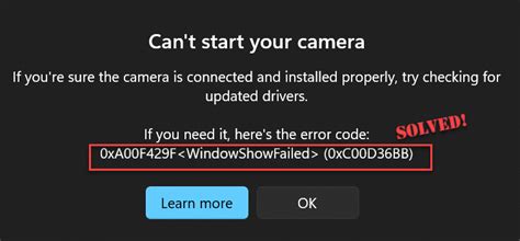 0xa00f429f Camera Error Windows 11 [solved ] Driver Easy