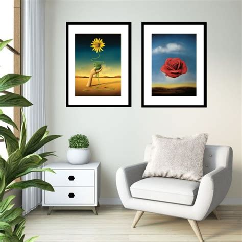 Kit 2 Quadros Flores Salvador Dalí 60x48 Cm Elo7