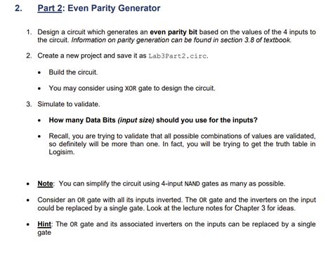 1 Design A Circuit Which Generates An Even Parity