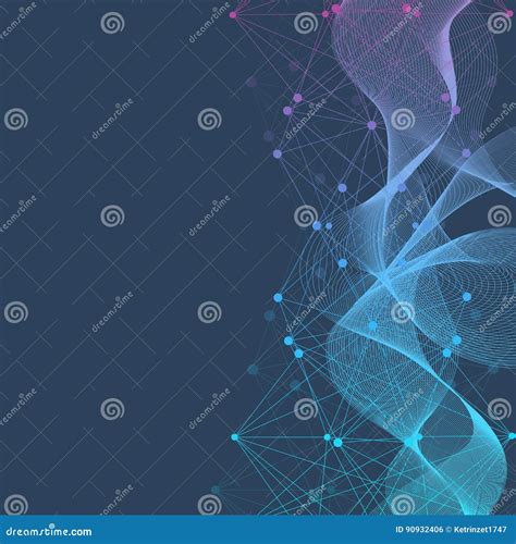 Geometric Abstract Background With Connected Line And Dots Scientific