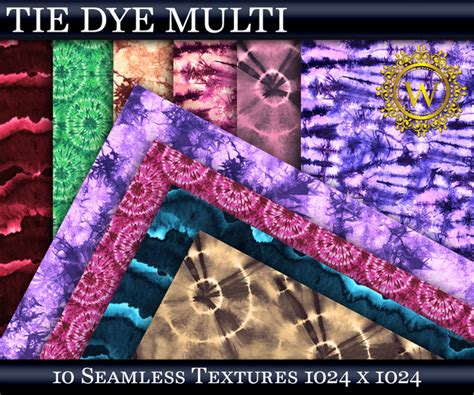 Second Life Marketplace Tie Dye Multi Fabrics 10 Seamless Textures