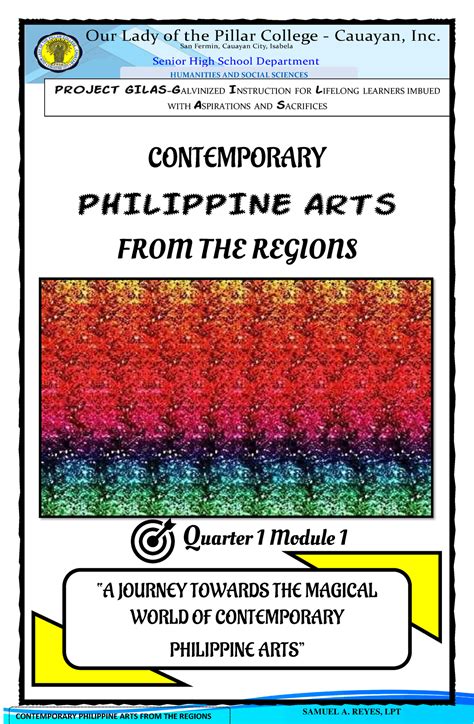 CPAR Module NOTES CONTEMPORARY PHILIPPINE ARTS FROM THE REGIONS Quarter Module A