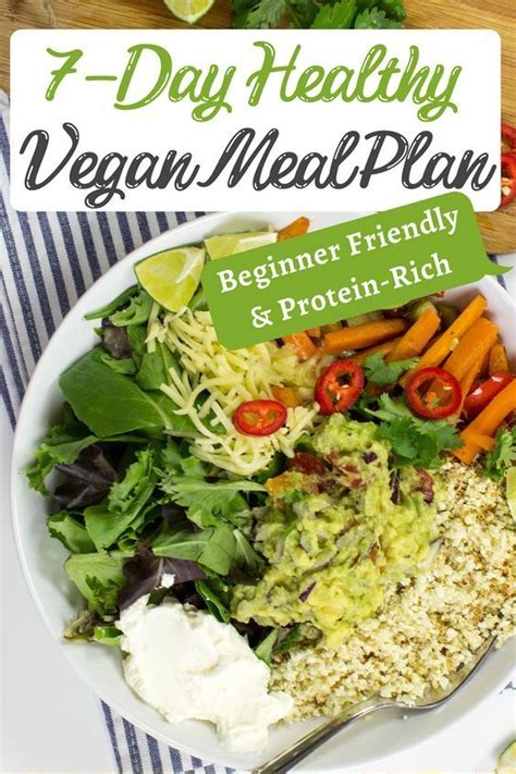 7 Day Healthy Vegan Meal Plan Beginner Friendly Recipe Vegan