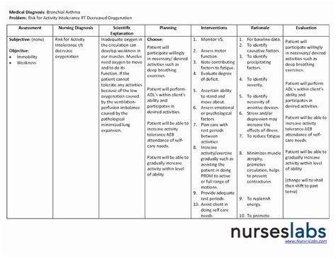 Asthma Nursing Care Plan