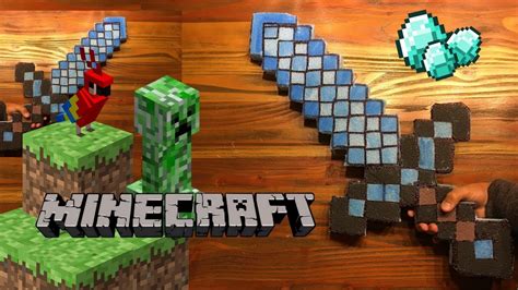 Diy Diamond Sword Live Size From Minecraft Cheap Foam Tutorial