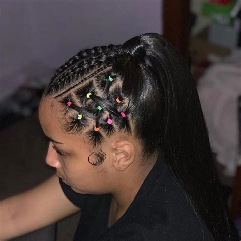 Braids Hairstyles With Rubber Bands