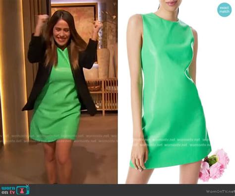 Soleil Moon Fryes Green Leather Mini Dress On The Drew Barrymore Show
