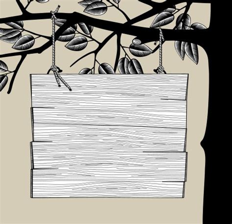 Tree Trunk Wooden Signboard Royalty Free Vector Image