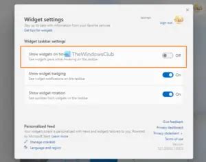 Remove Or Disable Opening Of Widgets Board In Windows