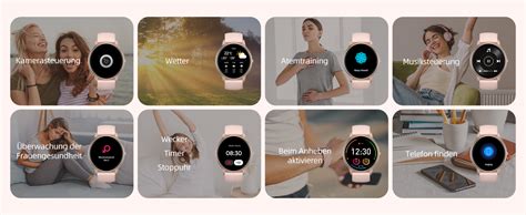 Parsonver Smartwatch Damen Rund Mit Telefonfunktion Leichte Fitnessuhr