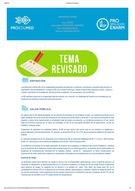 Copia de Disfuncion Erectil CONTENIDO DE ESTUDIO Area CIRUGÍA