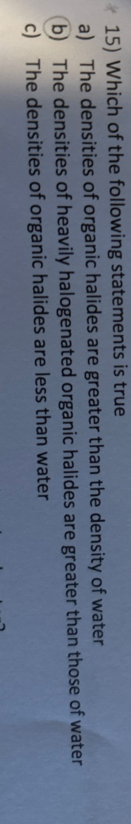 Solved Which Of The Following Statements Is Truea ﻿the
