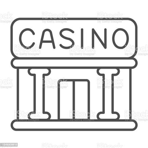 기둥 입구 얇은 라인 아이콘 Gamblimg 개념 흰색 배경에 도박 집 벡터 기호 모바일 개념 및 웹 디자인을위한 개요 스타일