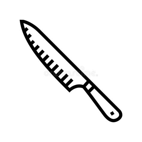 Chef Knives Restaurant Equipment Line Icon Vector Illustration Stock