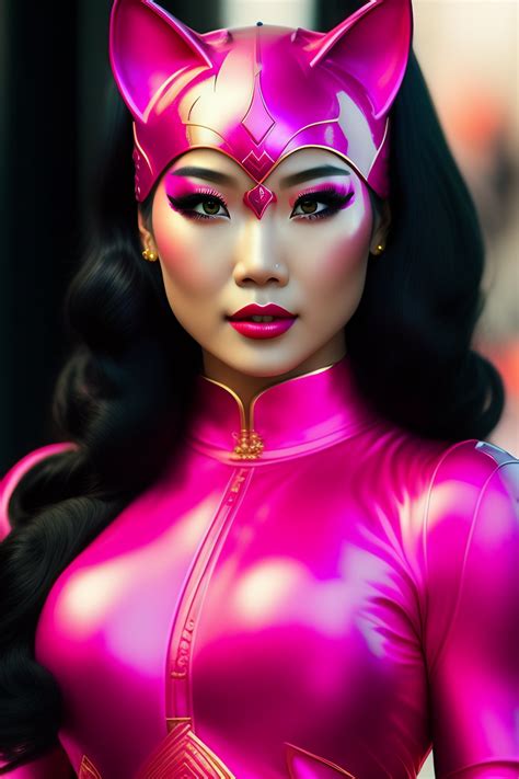 Lexica Cat Woman Cosplay Pink Theme Beautiful Asian Face