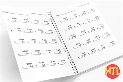 Decimal Multiplication Workbook My Teaching Library