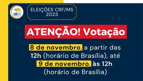EleiÇÕes Crfms 2023 Horário De Votação Conselho Regional De Farmácia
