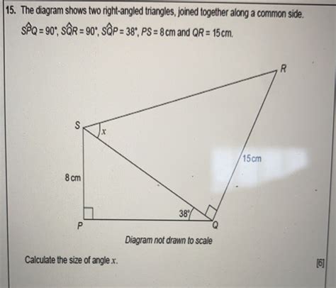 Solved The Diagram Shows Two Right Angled Triangles Joined Together