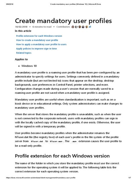 Create Mandatory User Profiles Windows 10 Microsoft Docs Download