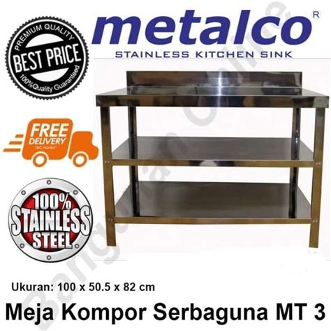 Jual Meja Kompor Meja Serba Guna Meja Dapur Rak Stainless Steel Metalco