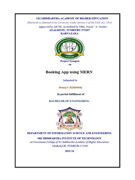Synopsis Format Pdf Web Application Mobile App