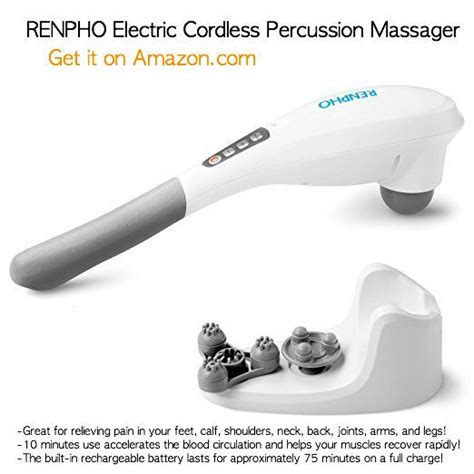 Renpho Rechargeable Hand Held Deep Tissue Massager For Muscles Back