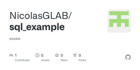 GitHub NicolasGLAB Sql Example Essaie