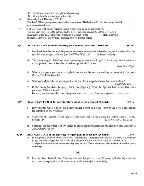 Crack Class English Ace Sample Paper With Solutions CBSE Guidance