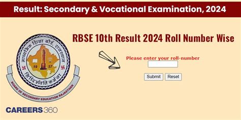 Rbse 10th Result 2025 Roll Number Direct Link