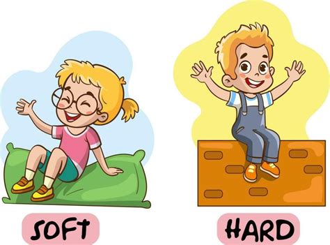 Opposite Words For Soft And Hard Cartoon Vector Cartoons Vector