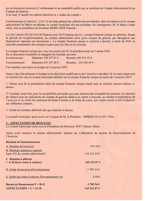Compte Rendu Conseil Municipal 10 Avril 2025 Lignières Châtelain