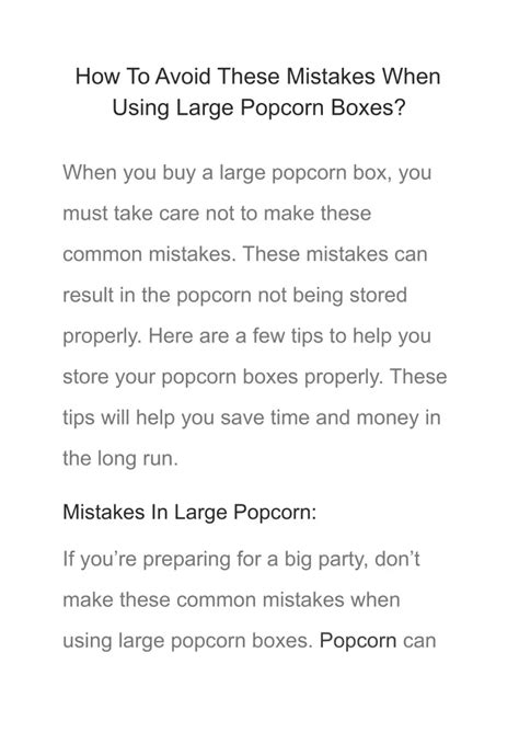 PPT How To Avoid These Mistakes When Using Large Popcorn Boxes