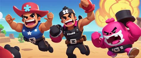 Brawl Stars Characters Edgar Vs Fang Duel Stable Diffusion Online
